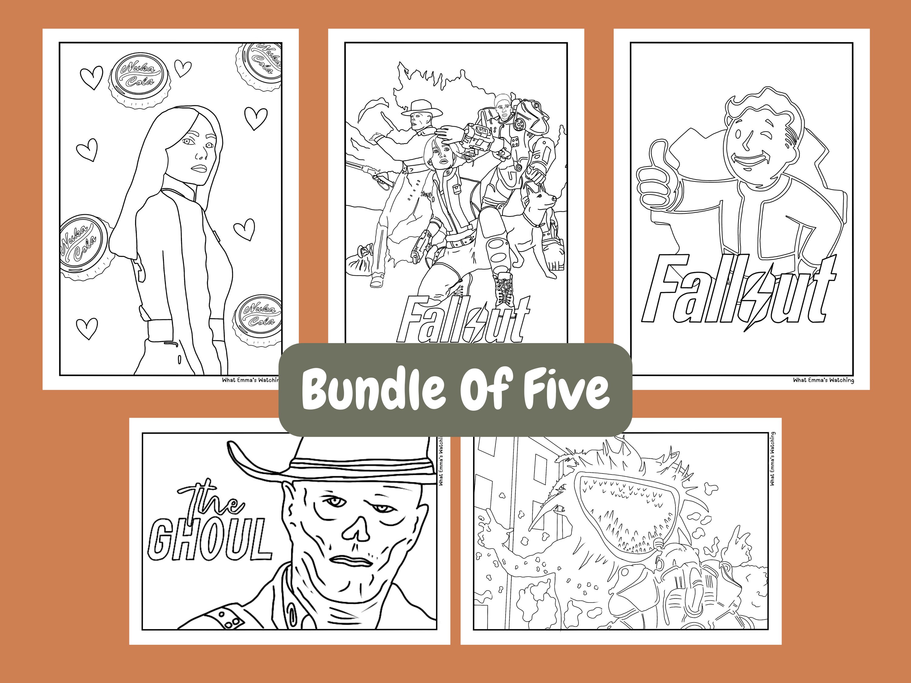 Fallout TV Series Colouring Page Bundle Fallout Game Inspired Coloring ...