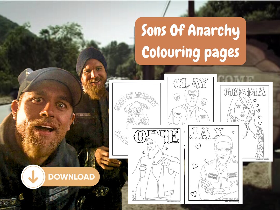 Sons of Anarchy TV Series Colouring Page Bundle Jax Teller & Opie ...