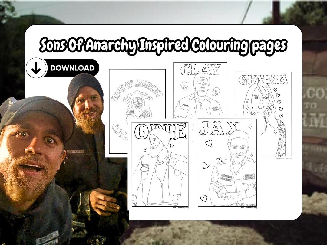 Sons of Anarchy Coloring Pages Bundle – Digital Download – Featuring ...