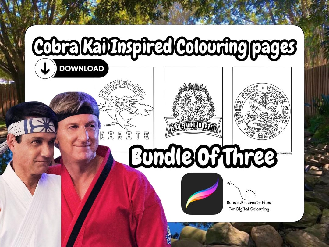 Cobra Kai Karate Logo Coloring Pages – Digital Download – Adult Stress ...