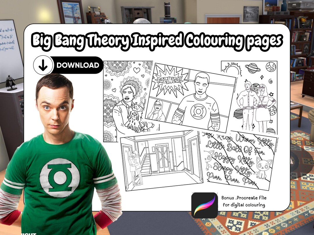 The Big Bang Theory Coloring Pages Bundle – 5 Printable Sheets ...