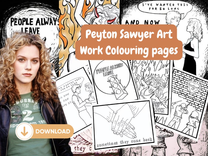 Peyton Sawyer Art Work Colouring Page Bundle One Tree Hill Inspired ...