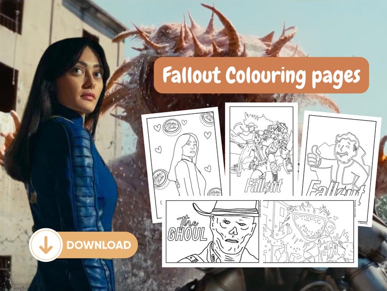 Fallout TV Series Colouring Page Bundle Fallout Game Inspired Coloring ...