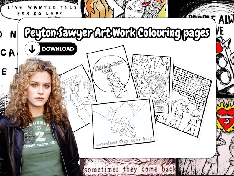 Peyton Sawyer Art Work Colouring Page Bundle | One Tree Hill Inspired ...