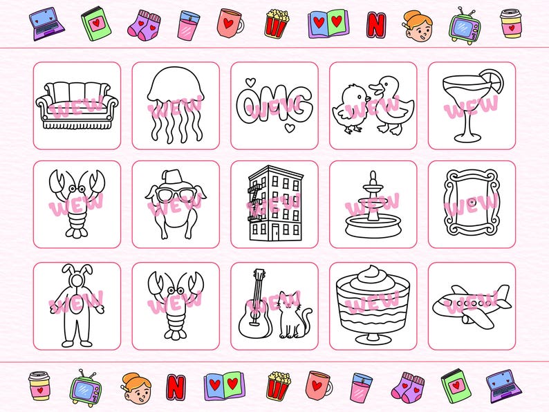 The One With the Bold and Easy Colouring Book | Cosy Colouring Book ...