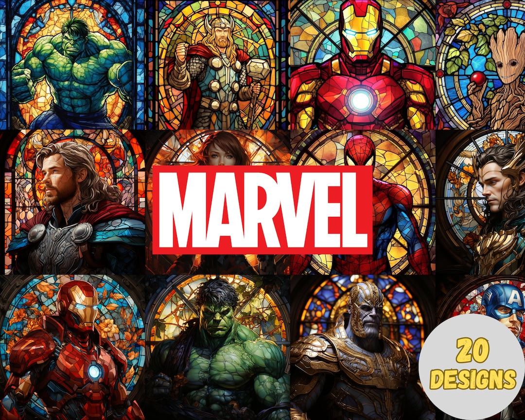 Stained Glass Avengers, Avengers PNG, Avengers Tumbler Design PNG ...