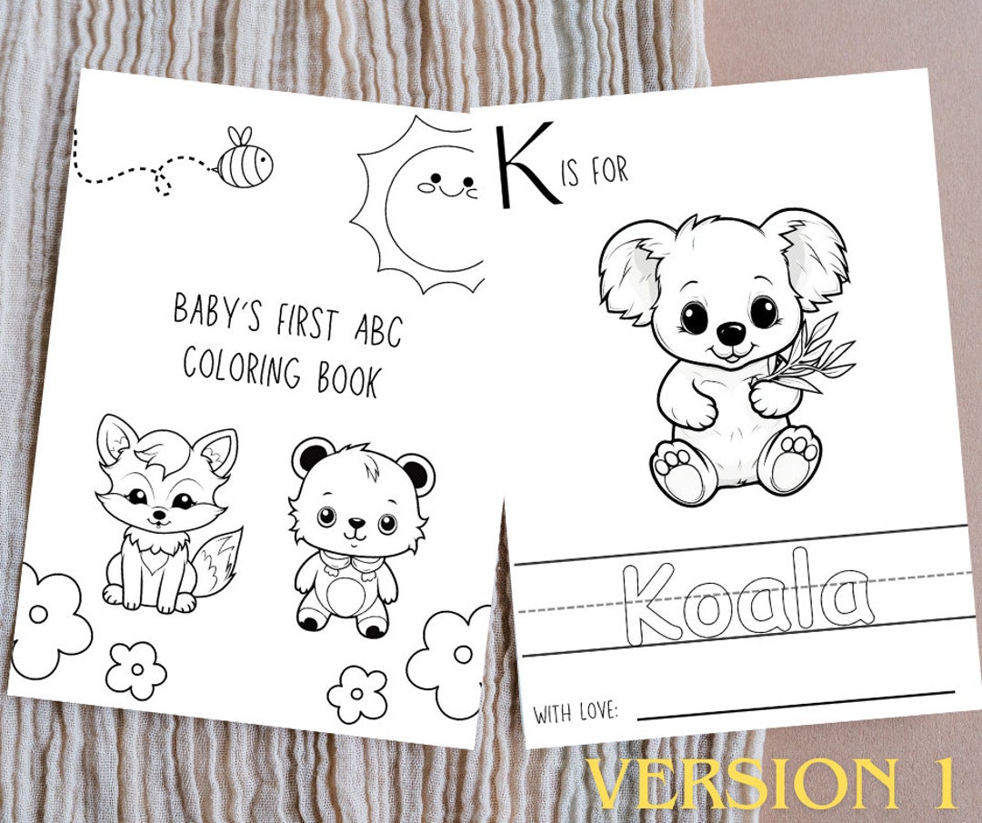 52 Pages ABC Baby Shower Coloring Book, Animal Alphabet Coloring Book ...