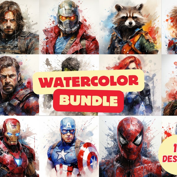 Avengers Watercolor Clipart - Etsy