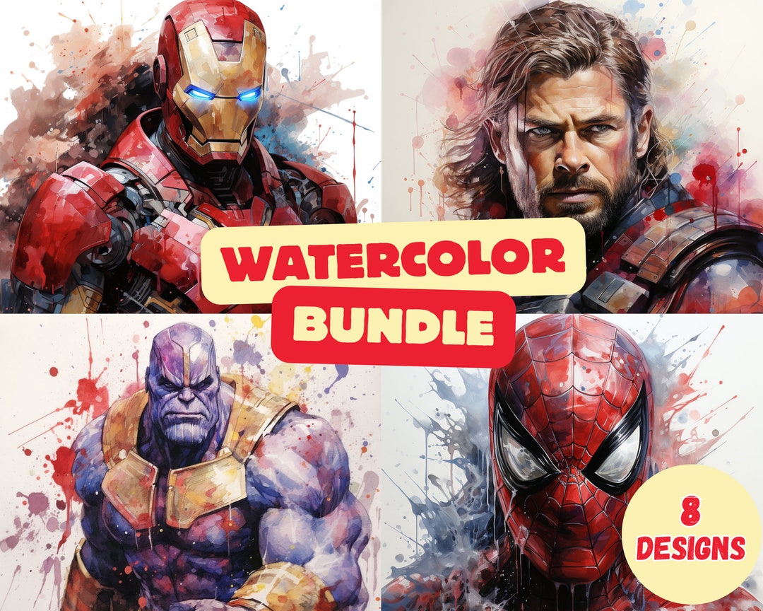 Watercolor Avengers, Avengers PNG, Avengers Tumbler Design PNG ...