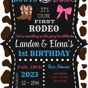 Rodeo Themed Birthday Invitation Customizable Digital - Etsy