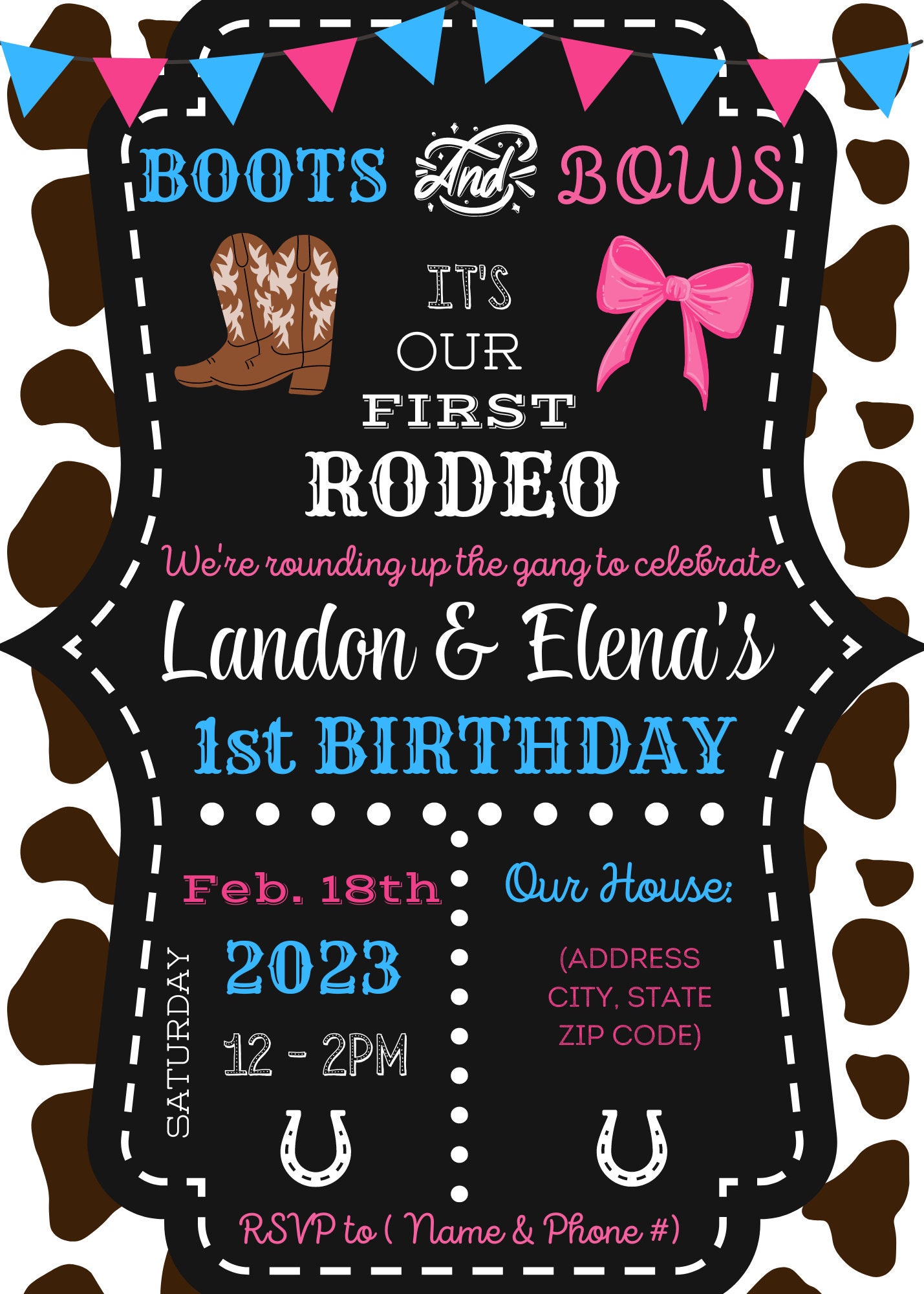 Rodeo Themed Birthday Invitation Customizable Digital - Etsy