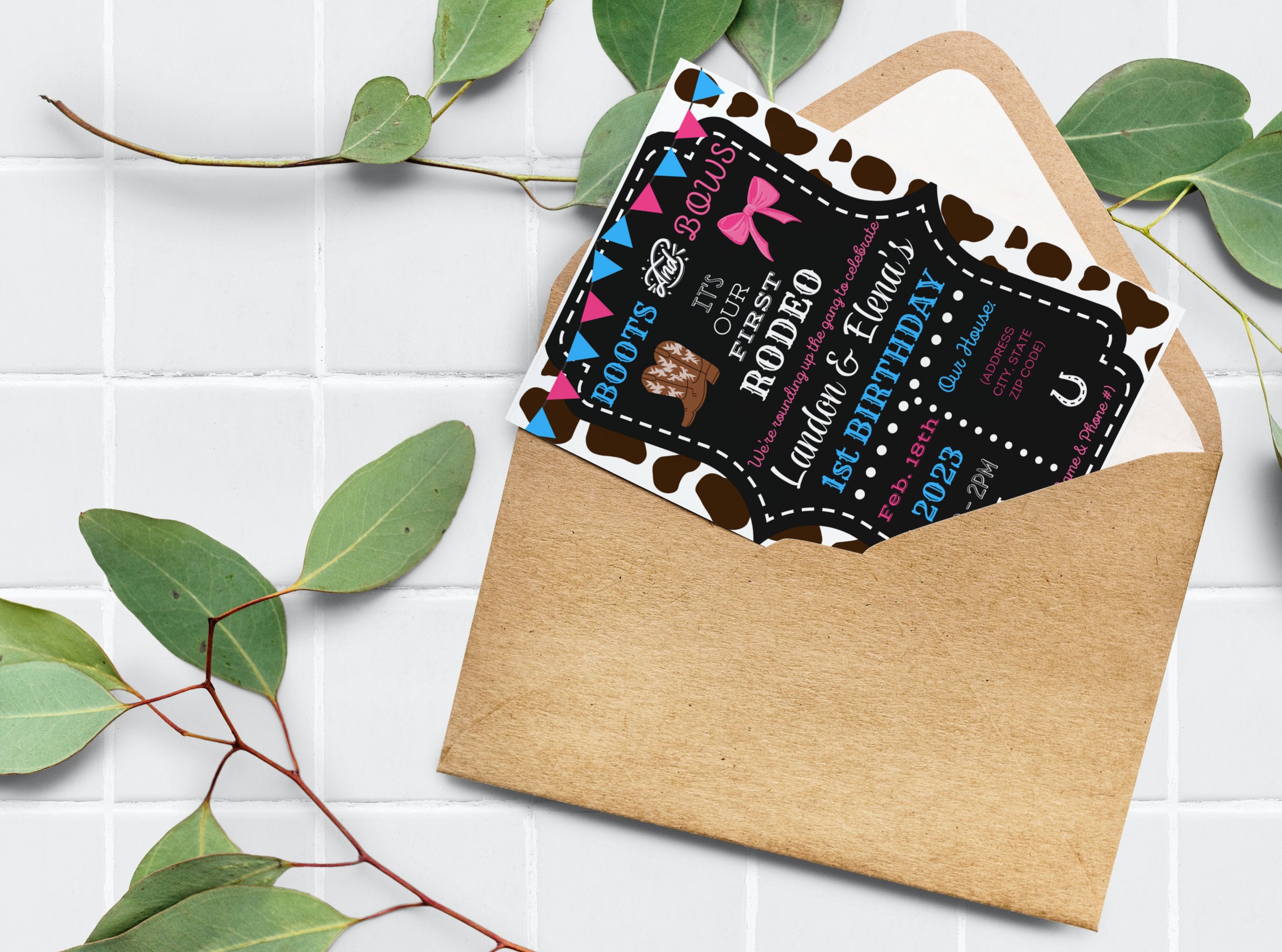 Rodeo Themed Birthday Invitation Customizable Digital - Etsy