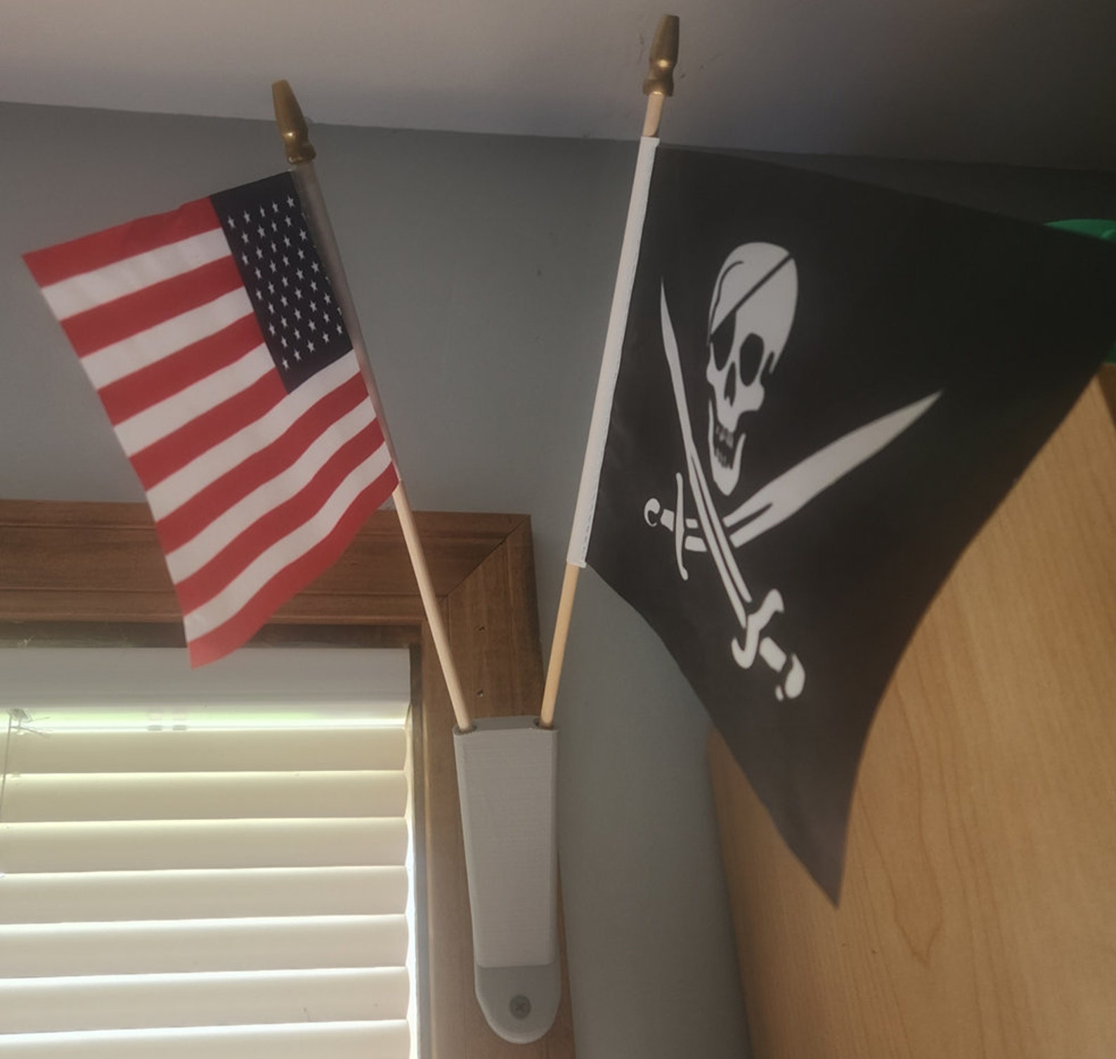 Dual Mini Flag Holder Wall Mount – Small Flag Pole Holder – for 1/4 in ...
