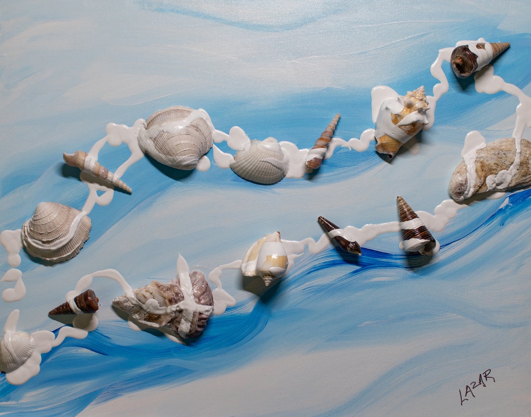 Zen Connection Seashell Wall Art, Canvas Acrylic Multi-media, 16x20 - Etsy