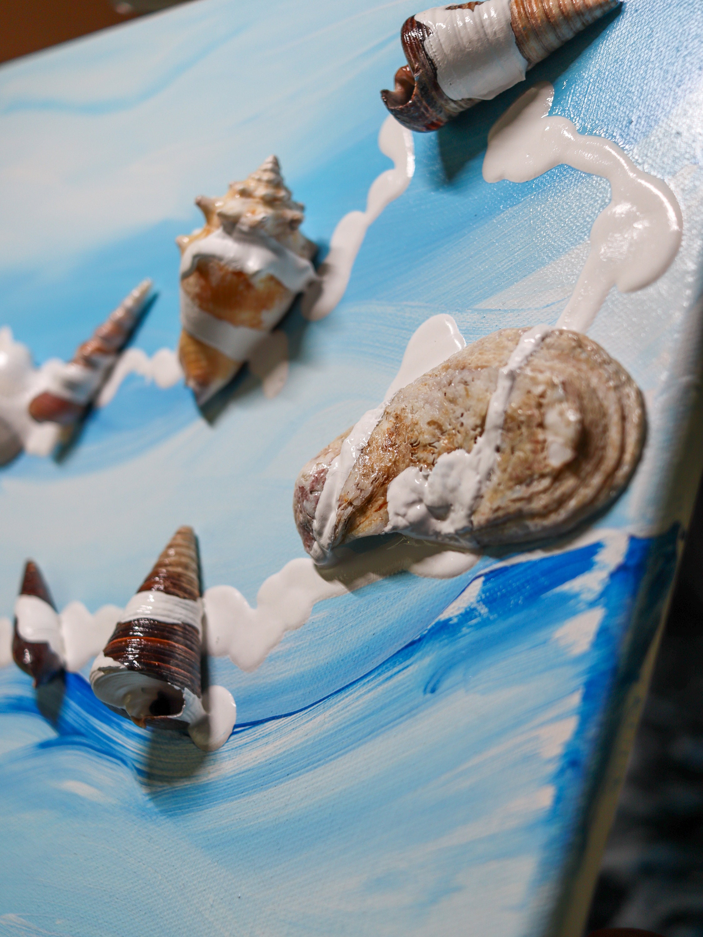 Zen Connection Seashell Wall Art Canvas Acrylic Multi-media - Etsy