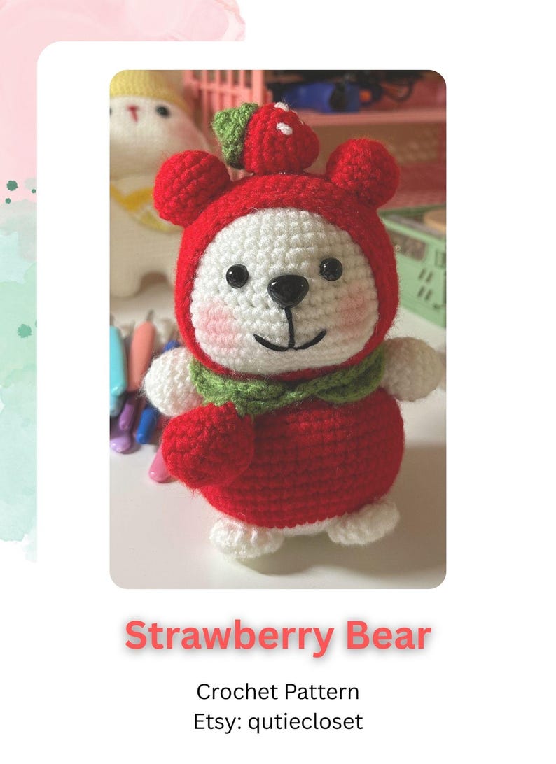 Strawberry Bear Pattern PDF - Etsy