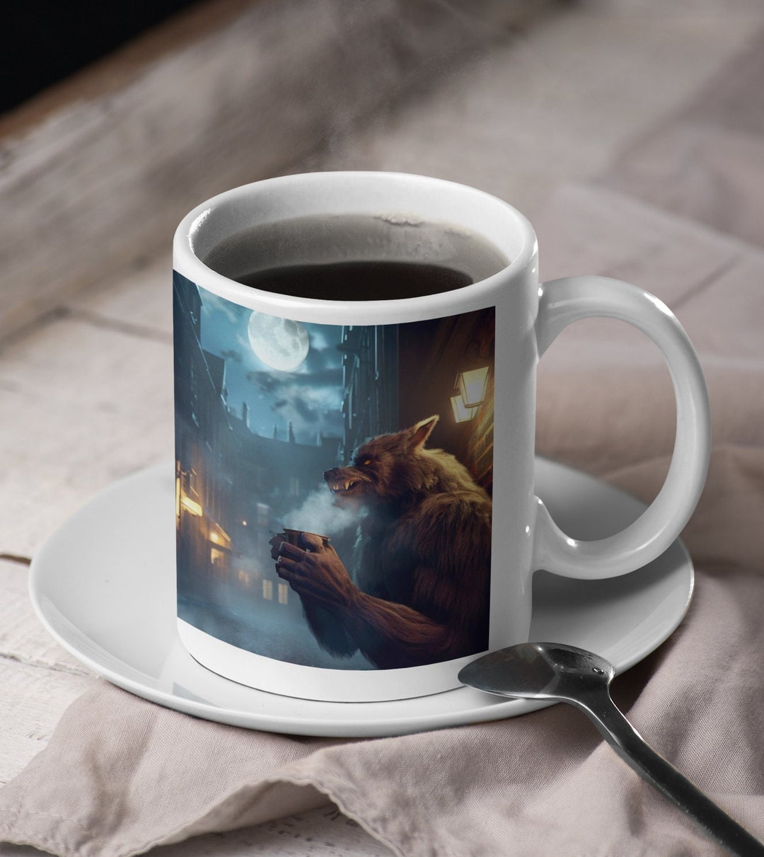 Werewolf in London Black or White Coffee Cup: A Unique Mug for ...