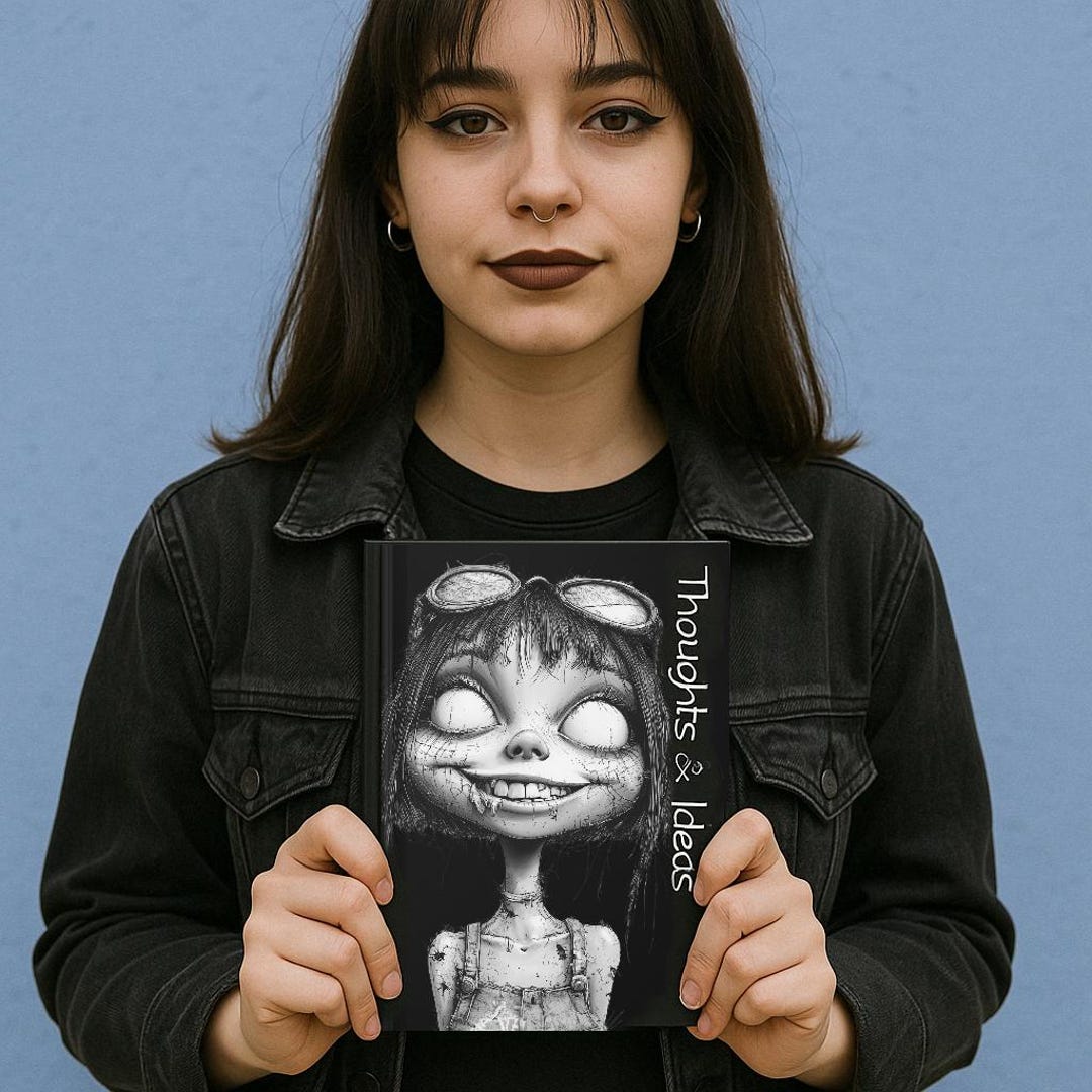 Creepy Cute Zombie Girl Hardcover Journal - Hardcover Notebook - Size 5 ...