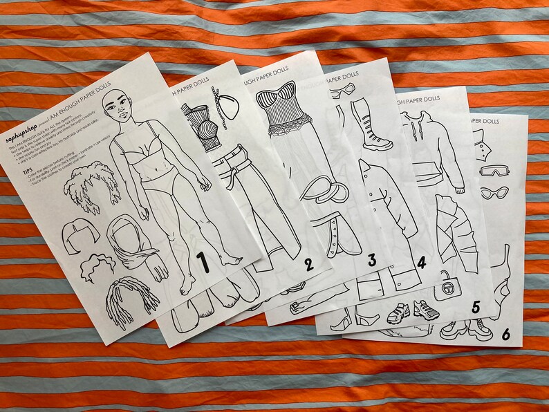 I Am Enough Printable Paper Dolls Body Positive African - Etsy