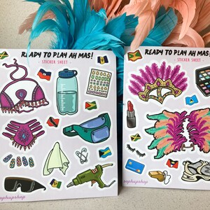 Caribbean Carnival Costume, Cute Sticker Sheet, Suitcase Stickers ...