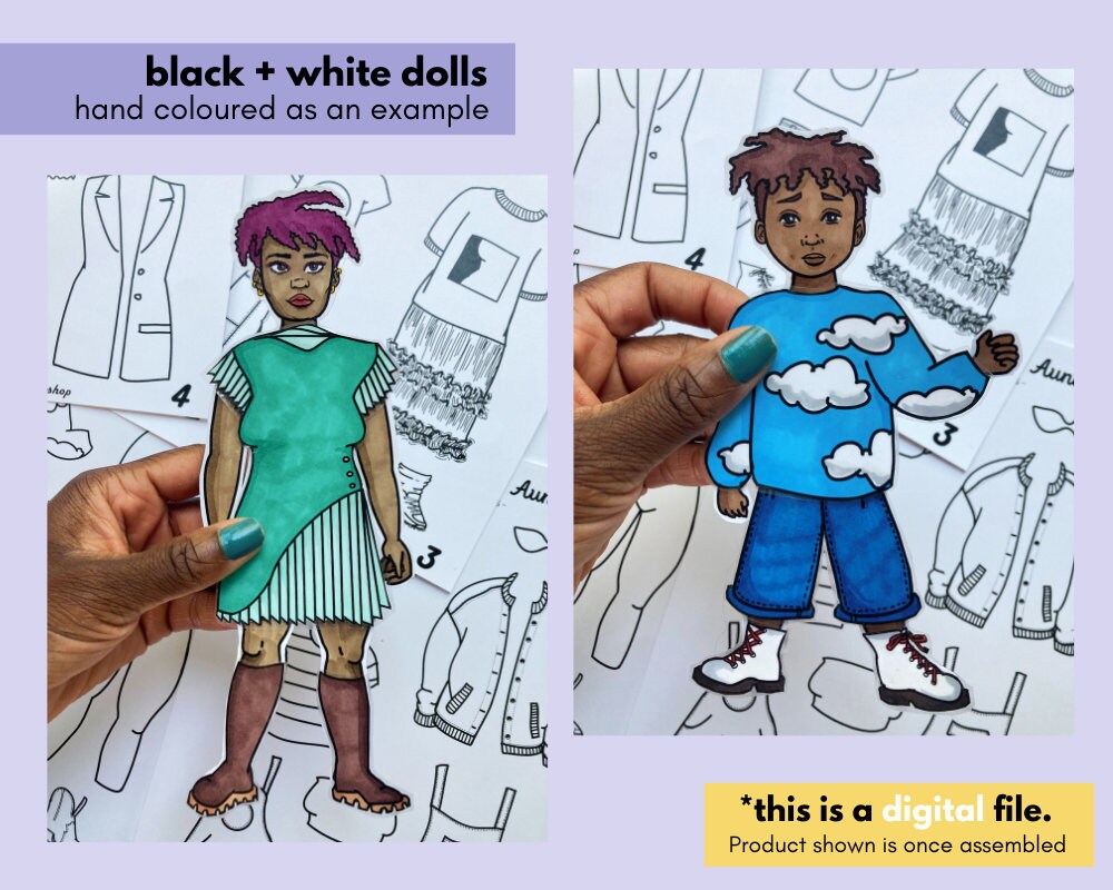 African American Paper Dolls Printable Busy Book Printable - Etsy