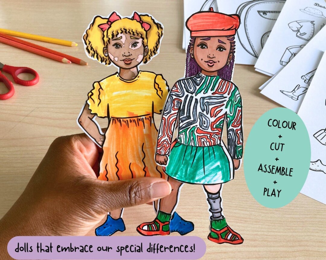 Disabled Doll, Disability Doll, Vitiligo Coloring Pages, Quiet Book ...