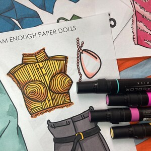 I Am Enough Printable Paper Dolls Body Positive African - Etsy