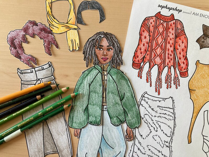 I Am Enough Printable Paper Dolls Body Positive African - Etsy