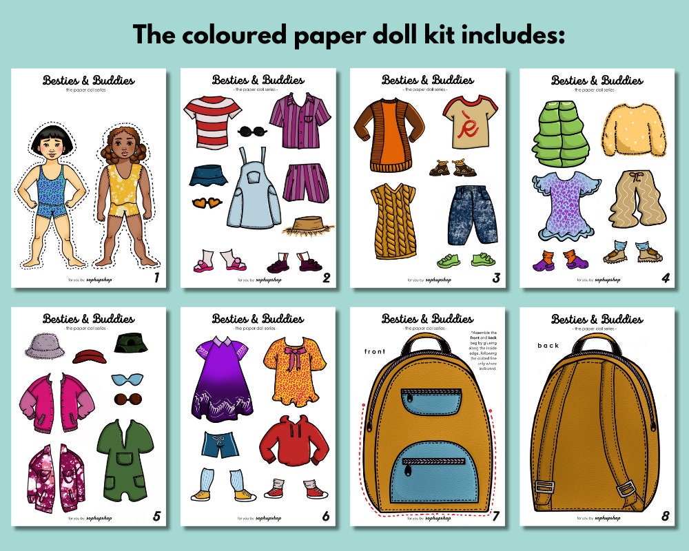 Modern Best Friends Paper Dolls | Printable Paper Dolls | Black Girl ...