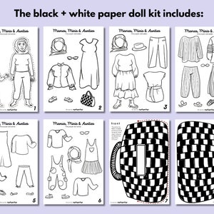 Modern Muslim Girls Paper Dolls, Mommy & Me Outfits, Kids Pretend Play ...