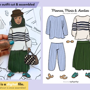 Modern Muslim Girls Paper Dolls, Mommy & Me Outfits, Kids Pretend Play ...