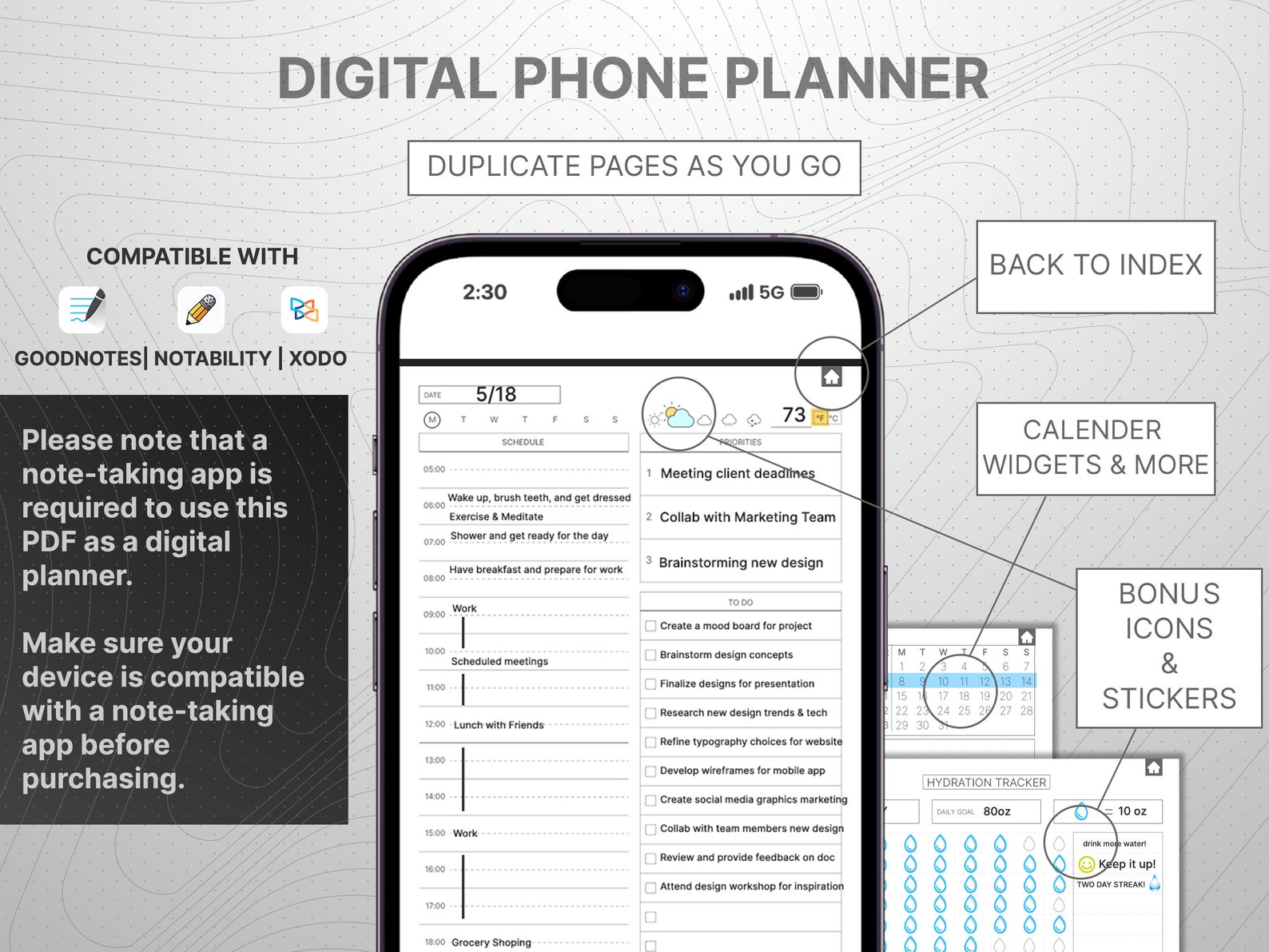 Digital Phone Planner, iPhone Digital Planner, Android Digital Phone ...