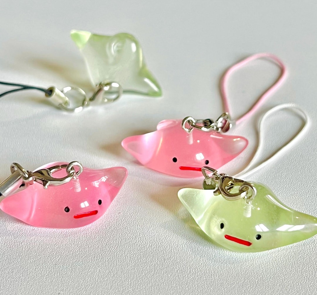 Jelly Ocean Creatures Sad Stingray || Y2k Small Phone Charm Clear Squid ...