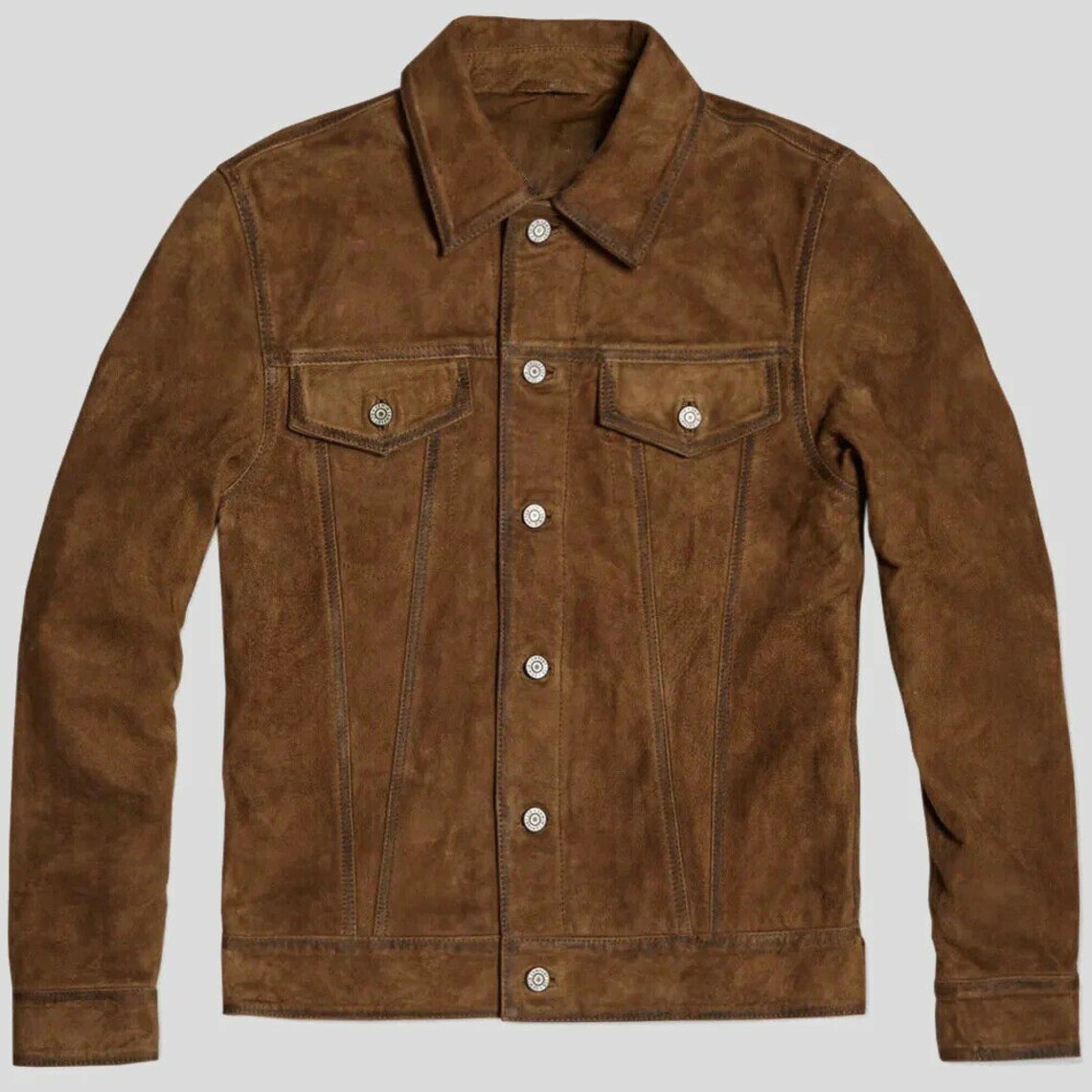 Men's Brown Genuine Suede Leather Rider Jacket Gift for Him - Etsy UK