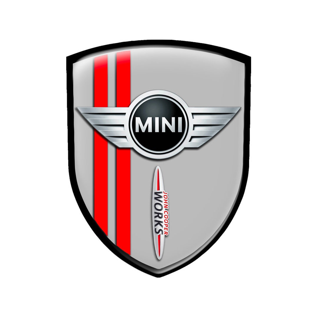 Mini Cooper Self Adhesive Domed Emblem Shield All Size Silicone Sticker ...