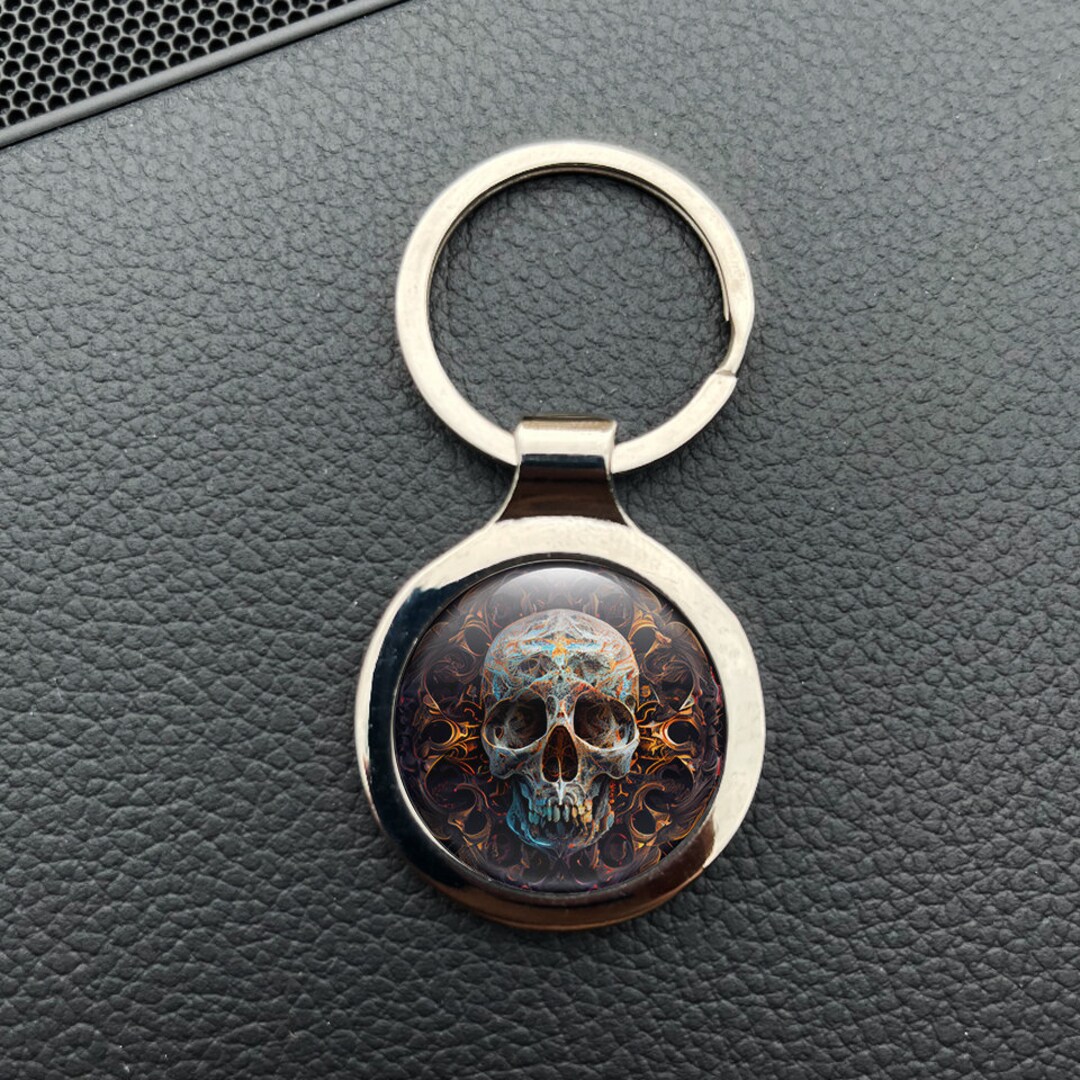 SKULL Handmade Designer Metal Logo Keychain Gift Keyring for - Etsy