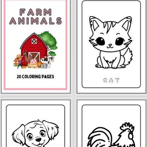 Farm Animal Coloring Pages: Kids Printable Activity (PDF Download A4 ...