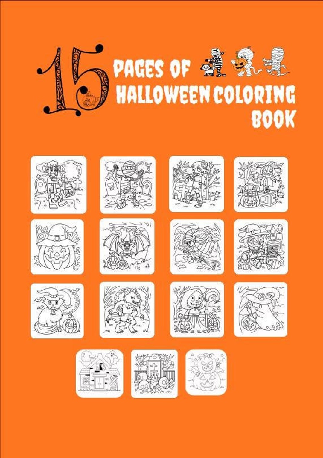 15 Halloween Coloring Pages for Kids, Printable Coloring Pages ...