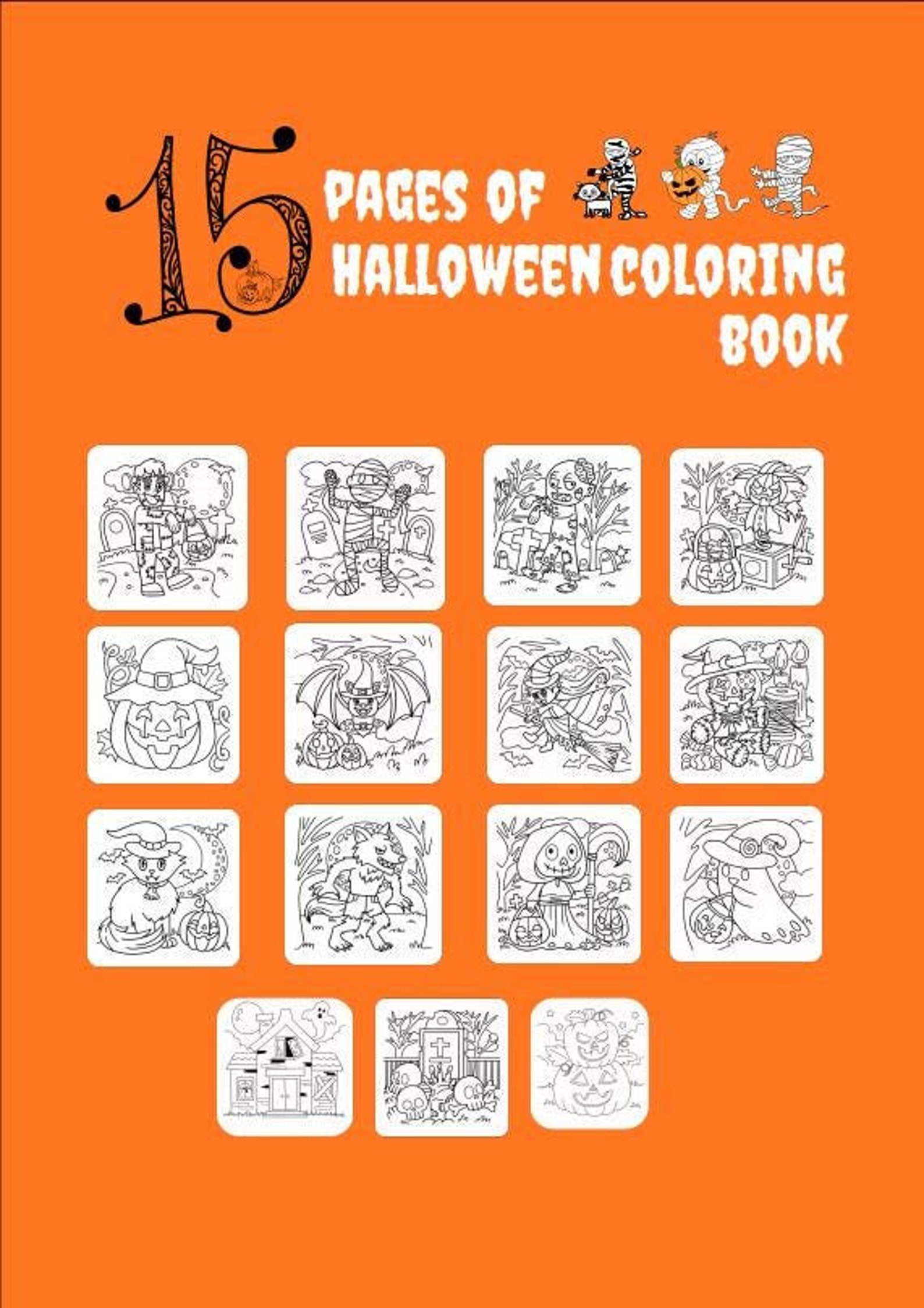 15 Halloween Coloring Pages for Kids, Printable Coloring Pages ...