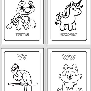 Alphabet Coloring Pages | Animal Letter Learning Cards | Printable Kids ...