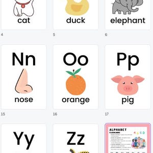 Animal Alphabet Flashcards & Coloring Pages: Kids Learning Printable ...