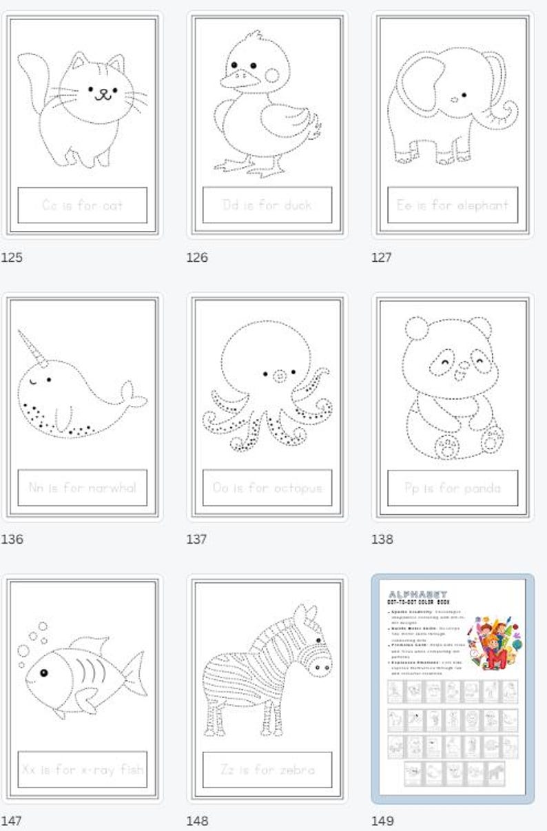 Dot Alphabet Alphabet Coloring Pages Kids Activity Learn Letters ...