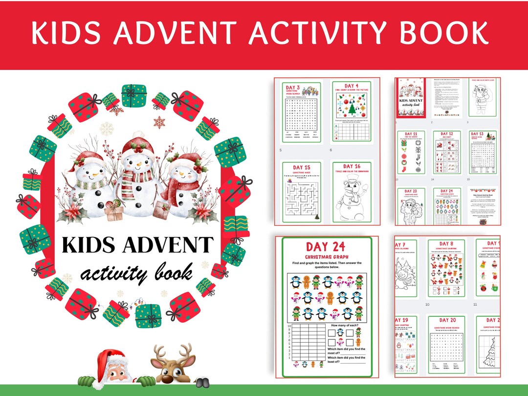Advent Activity Book christmas for Kids advent Calendar printable ...