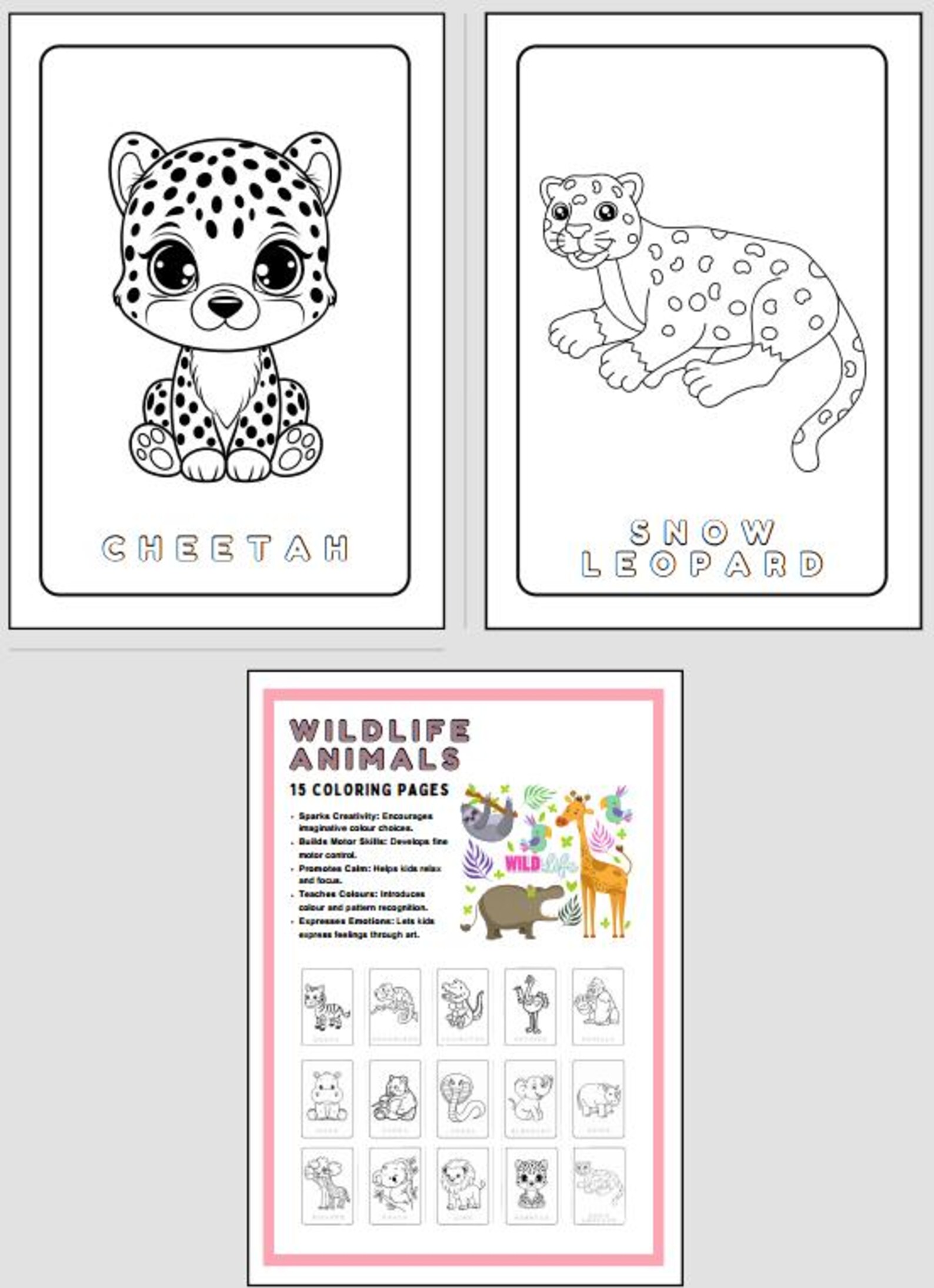 Wildlife Animals Coloring Pages | Kids Learning Activity | Alphabet ...