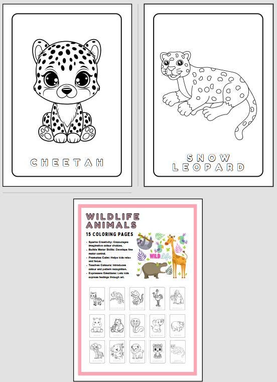 Wildlife Animals Coloring Pages | Kids Learning Activity | Alphabet ...
