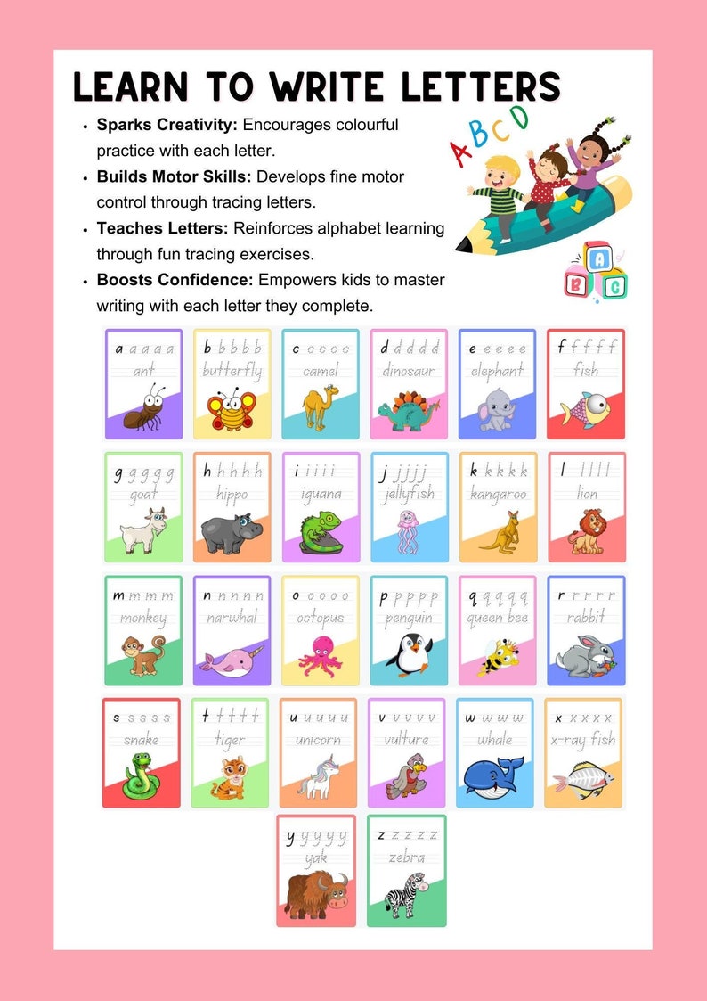 Alphabet Coloring Pages alphabet Writing Kids Activity Learn Letters ...