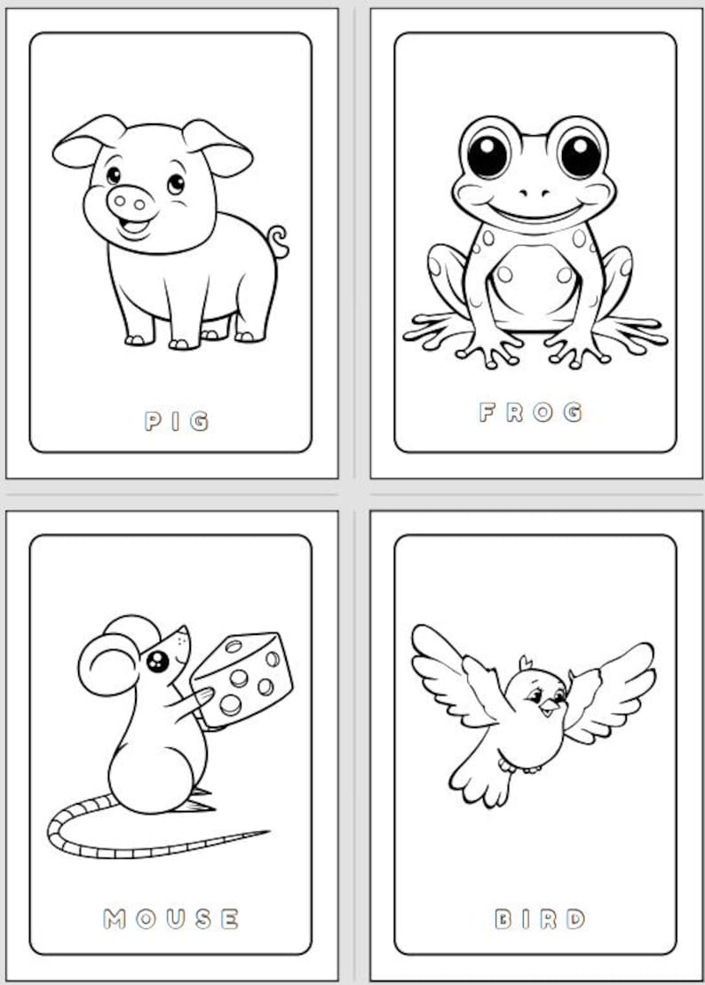 Farm Animal Coloring Pages: Kids Printable Activity (PDF Download A4 ...