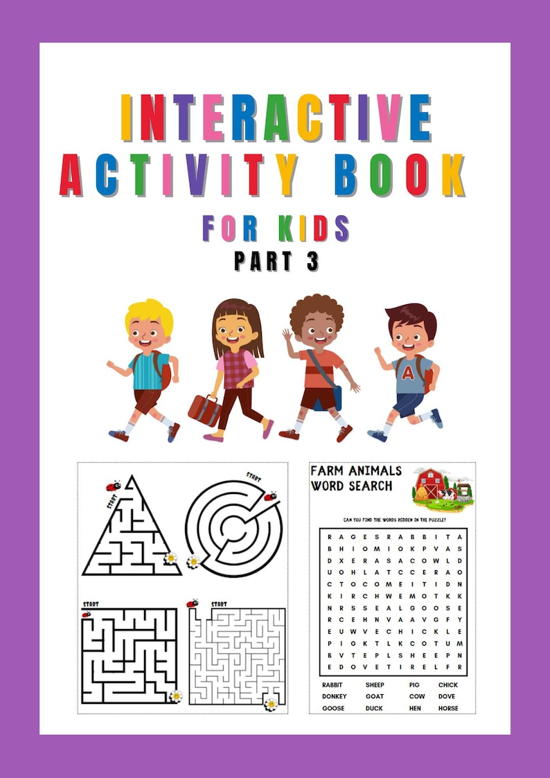 Interactive Kids Activity Book | Colour by Number & Learning Fun ...