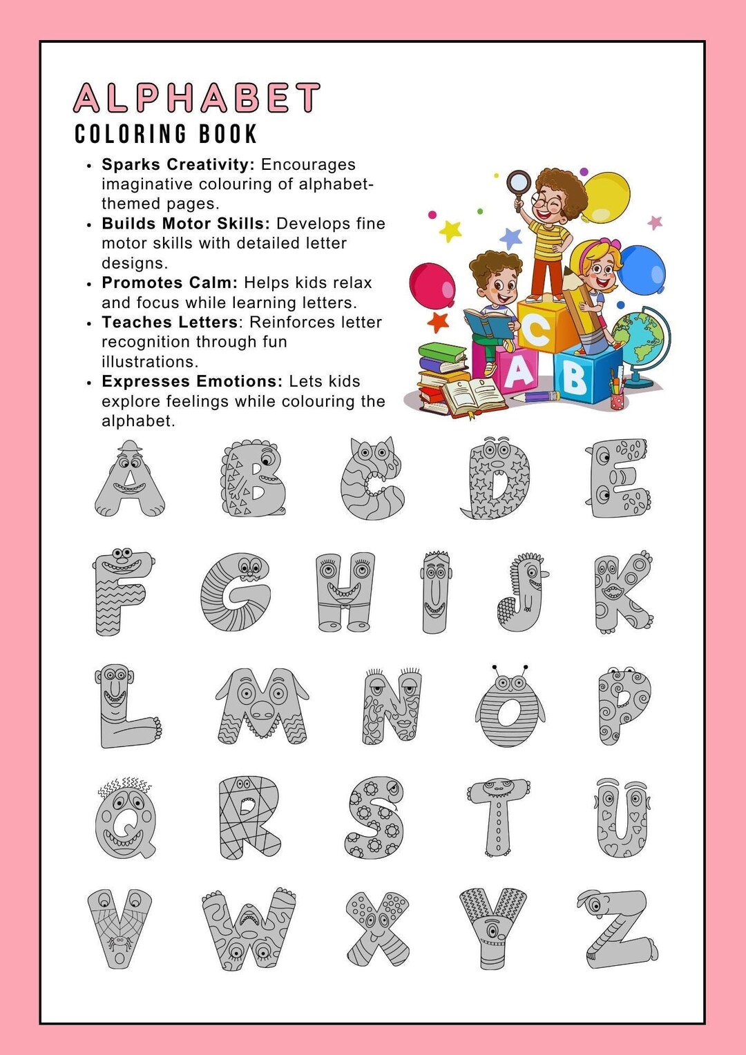 Alphabet Coloring and Writing Pages | Kids Learning Activity ...