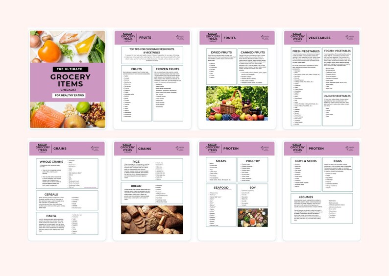 Healthy Eating Grocery Checklist | Meal Planner | Shopping List | Diet ...
